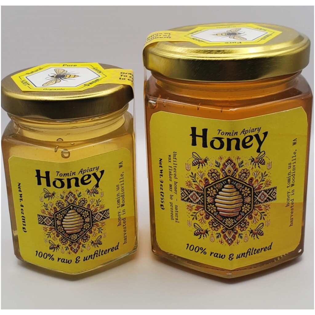 Hex Honey Jar Bundle – 4 oz and 9 oz Pure Local Wildflower Honey ...